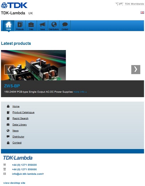 TDK-Lambda launches m.uk.tdk-lambda.com « TDK-Lambda UK Blog